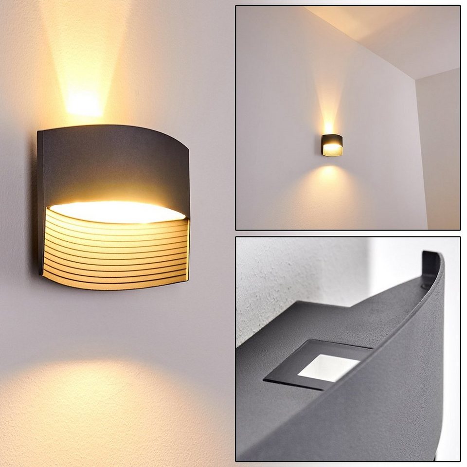 Hofstein Außen Wandleuchte Ascrea Led Außenwandlampe Aus Aluguss In