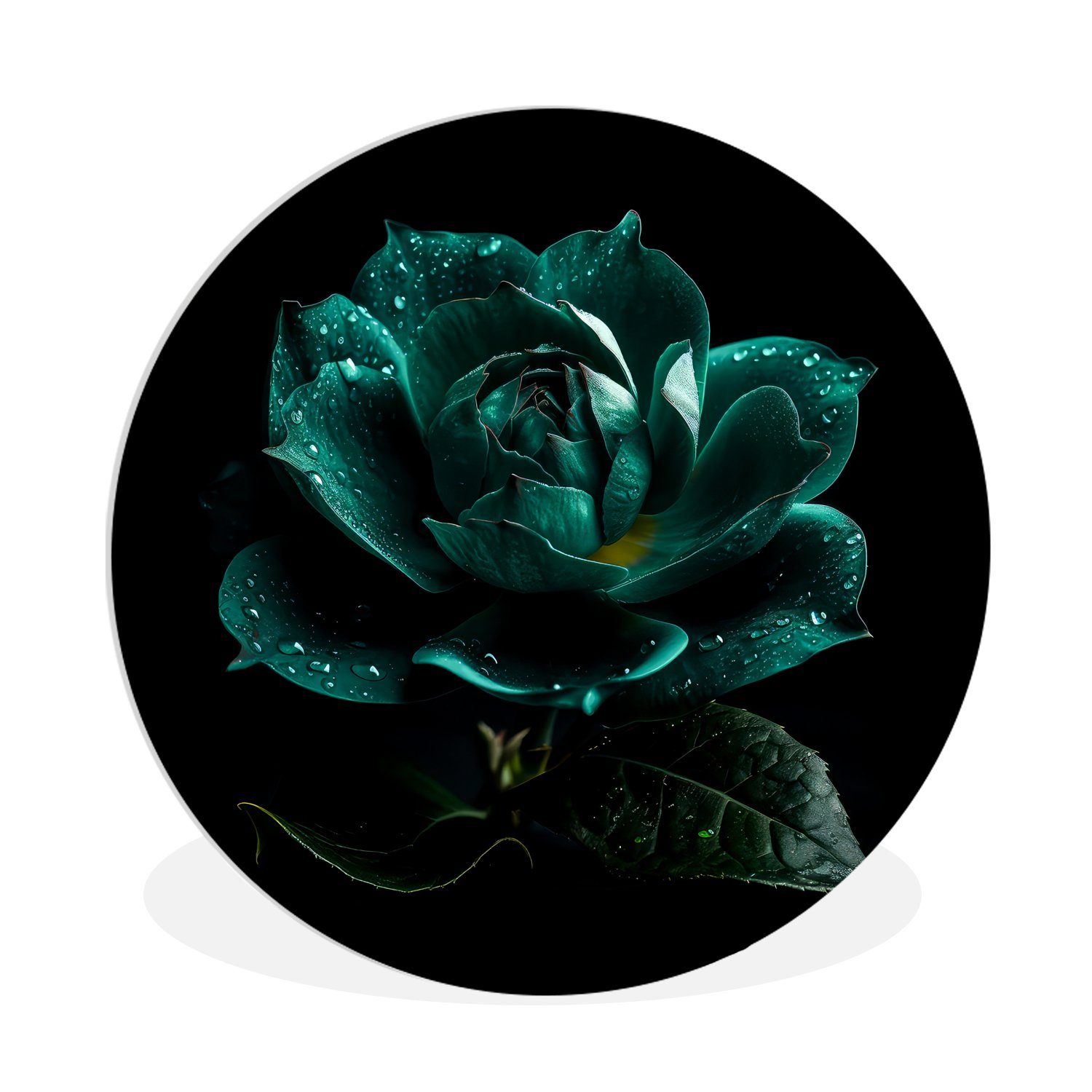 Muchowow Gemälde Blumen Rosen Blau Porträt Schwarz 1 St