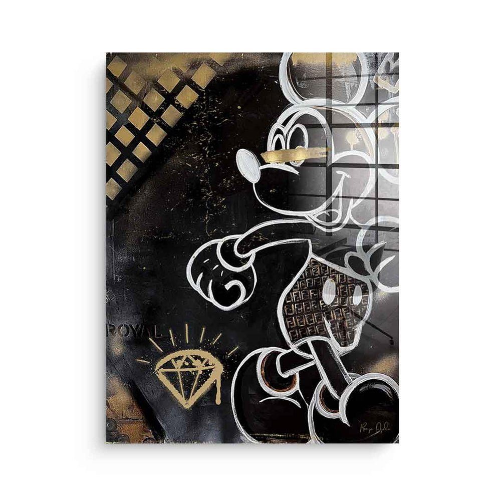 Dotcomcanvas® Acrylglasbild Gold Walk Acrylglas Acrylglasbild Micky