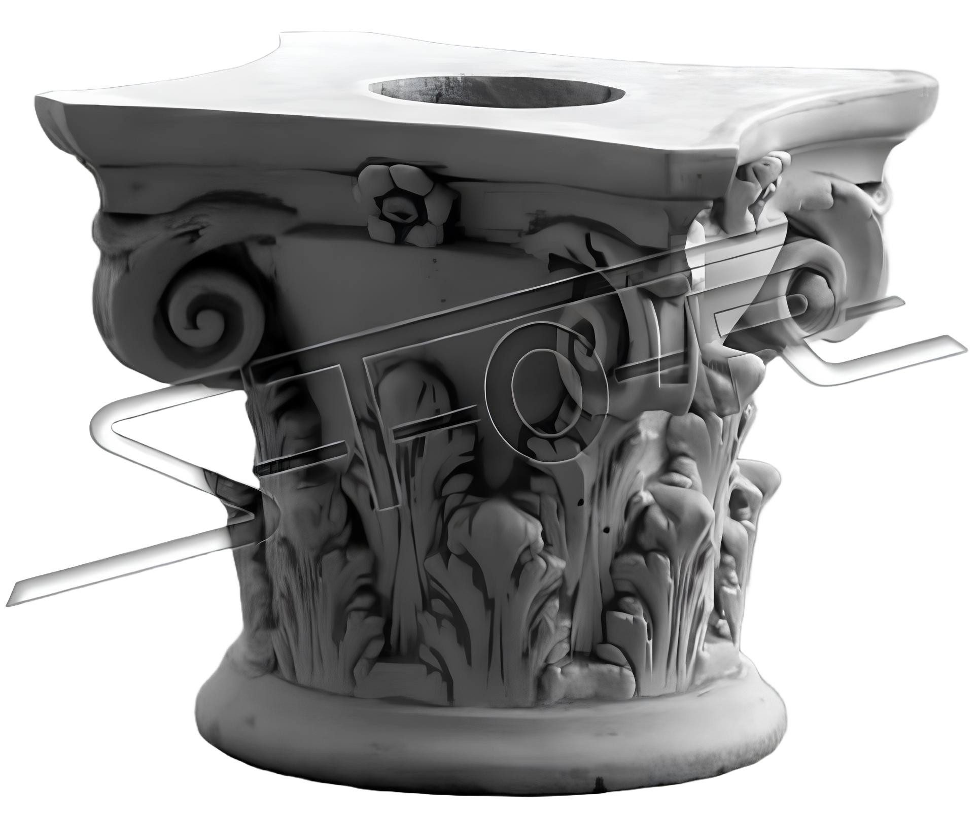 Jvmoebel Skulptur Dekoration Säule Stein Antik Römische Ständer Sockel