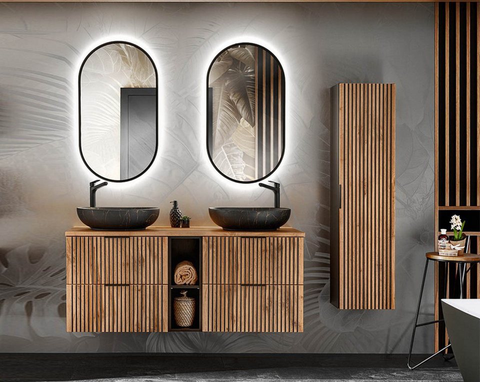 Einfachgutemoebel Waschtisch Set Bad Set 4 Teilig Tribune 140cm Becken