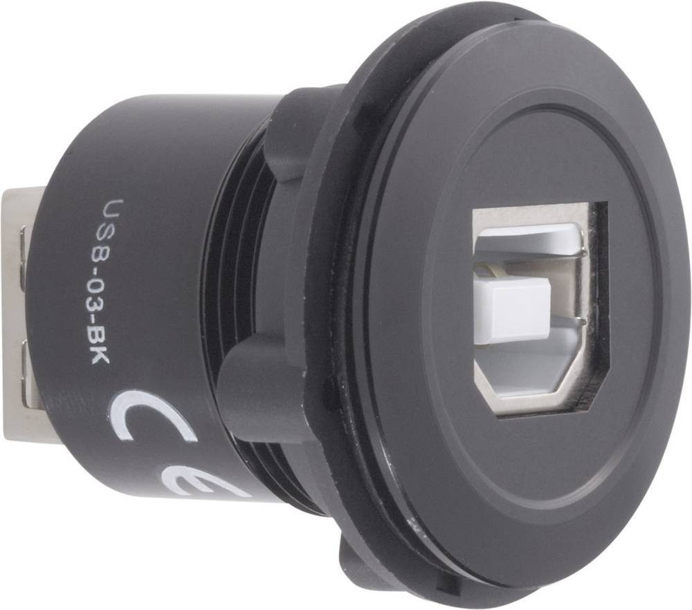 TRU COMPONENTS USB-Einbaubuchse 2.0 USB-03-BK USB-Buchse Typ B auf USB ...