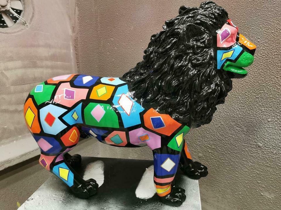 Jvmoebel Gartenfigur Skulpturen Bunte Figur Abstrakt Bemalte Statuen