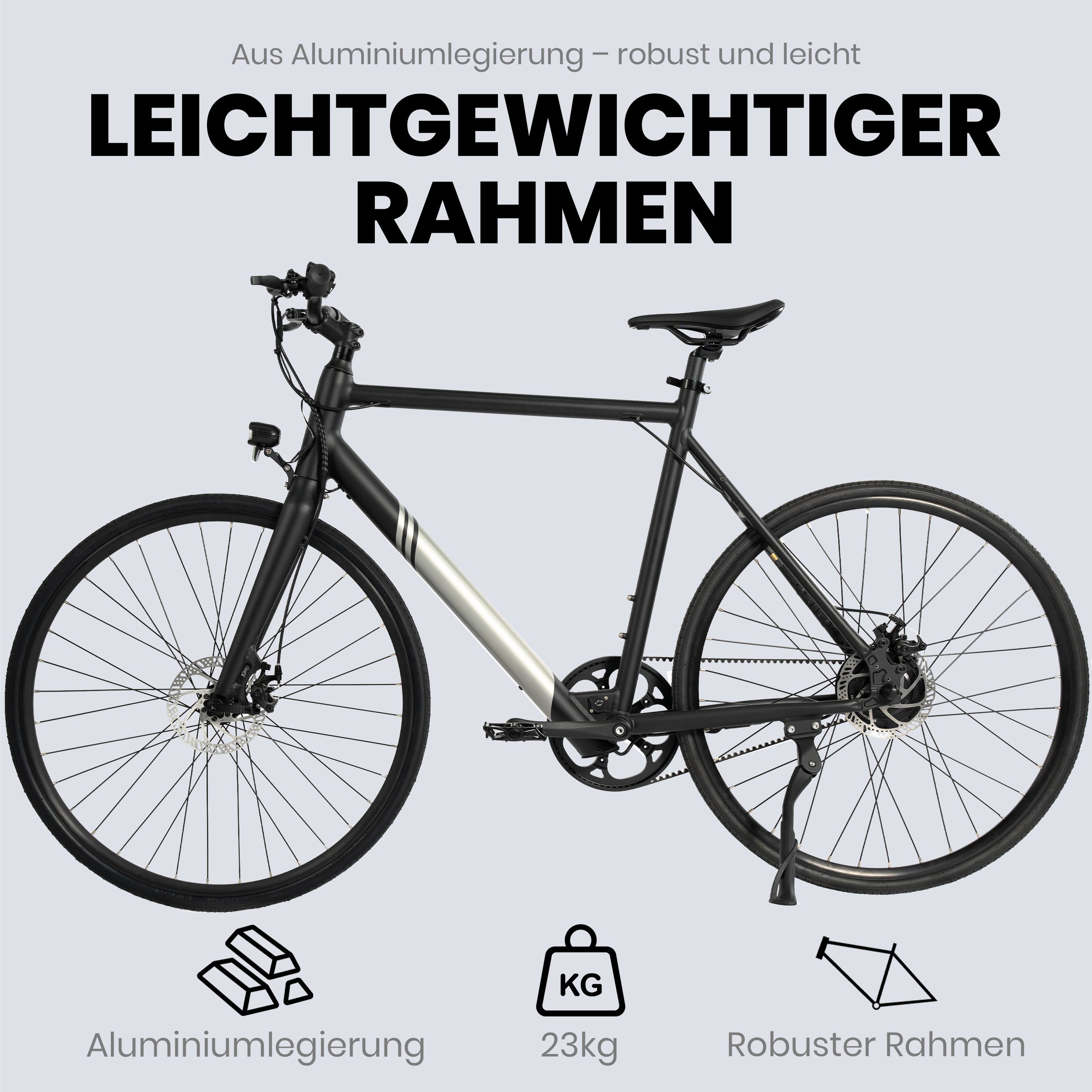 Vankel E-Bike Cityrad 250W Motor Riemenantrieb integrierter Akku 23 kg ...