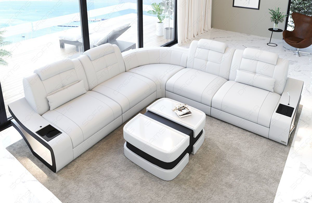 Sofa Dreams Ecksofa Ledercouch Sofa Leder Elena L Form lang Couch, L ...