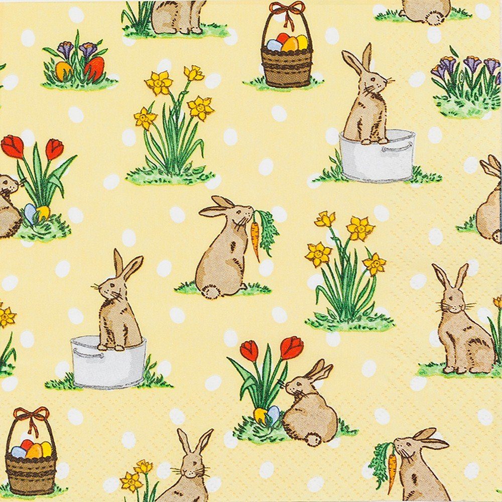 Home Fashion Papierserviette 20 Servietten Little Rabbits Niedliche