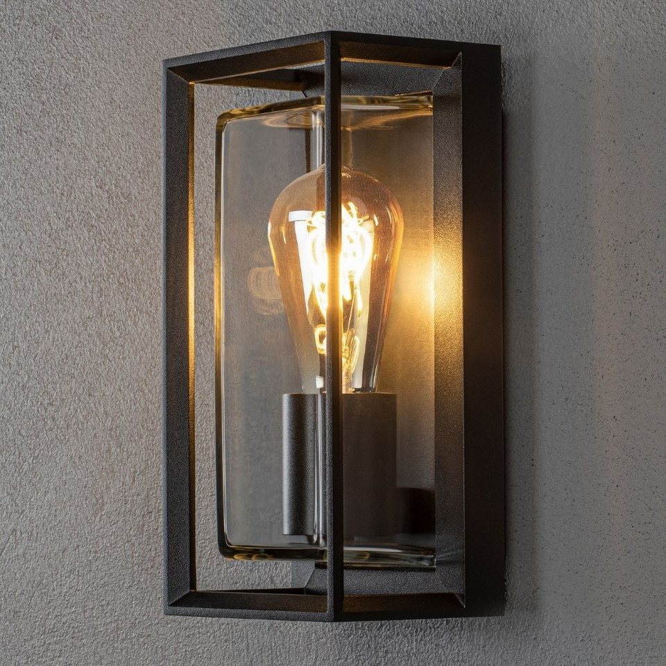 Click Licht Gartenleuchte Wandleuchte Brindisi In Schwarz E27 Ip54 Mit