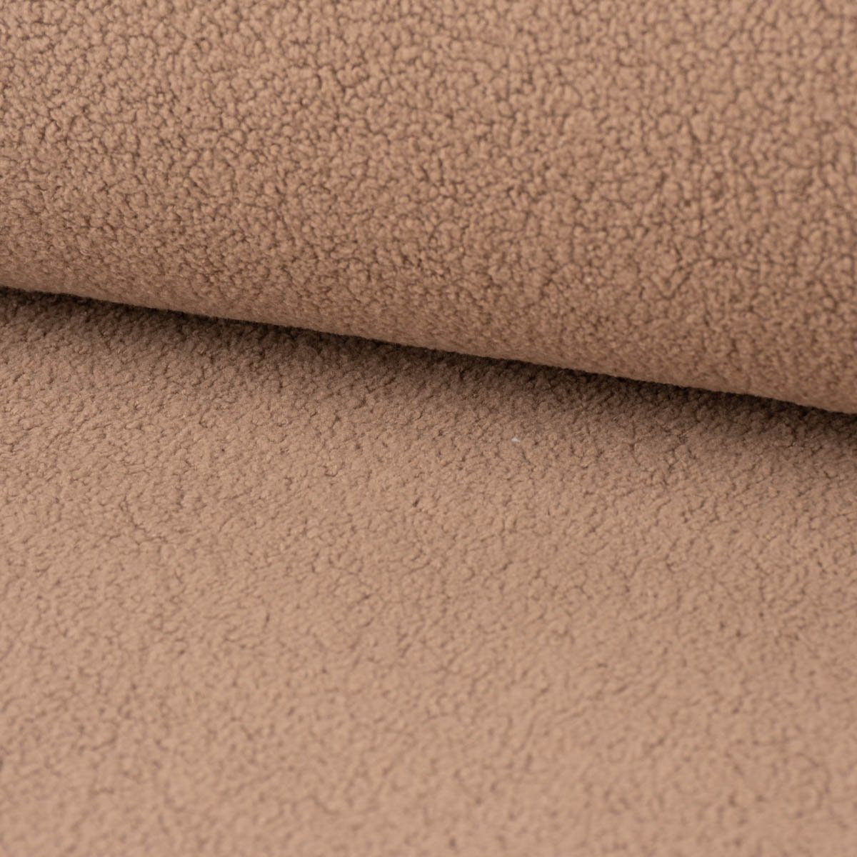 SchÖner Leben Stoff Sweatstoff Sherpa Fleece Dünn Einfarbig Camel 1