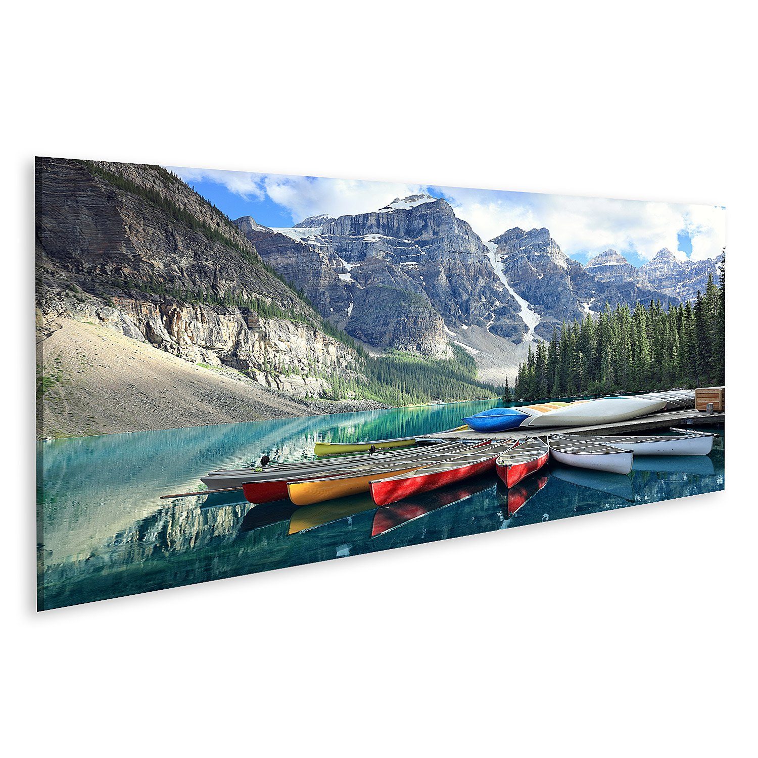 islandburner Leinwandbild »Bild auf Leinwand Moräne See Rocky Mountains Alberta Kanada Banff ...