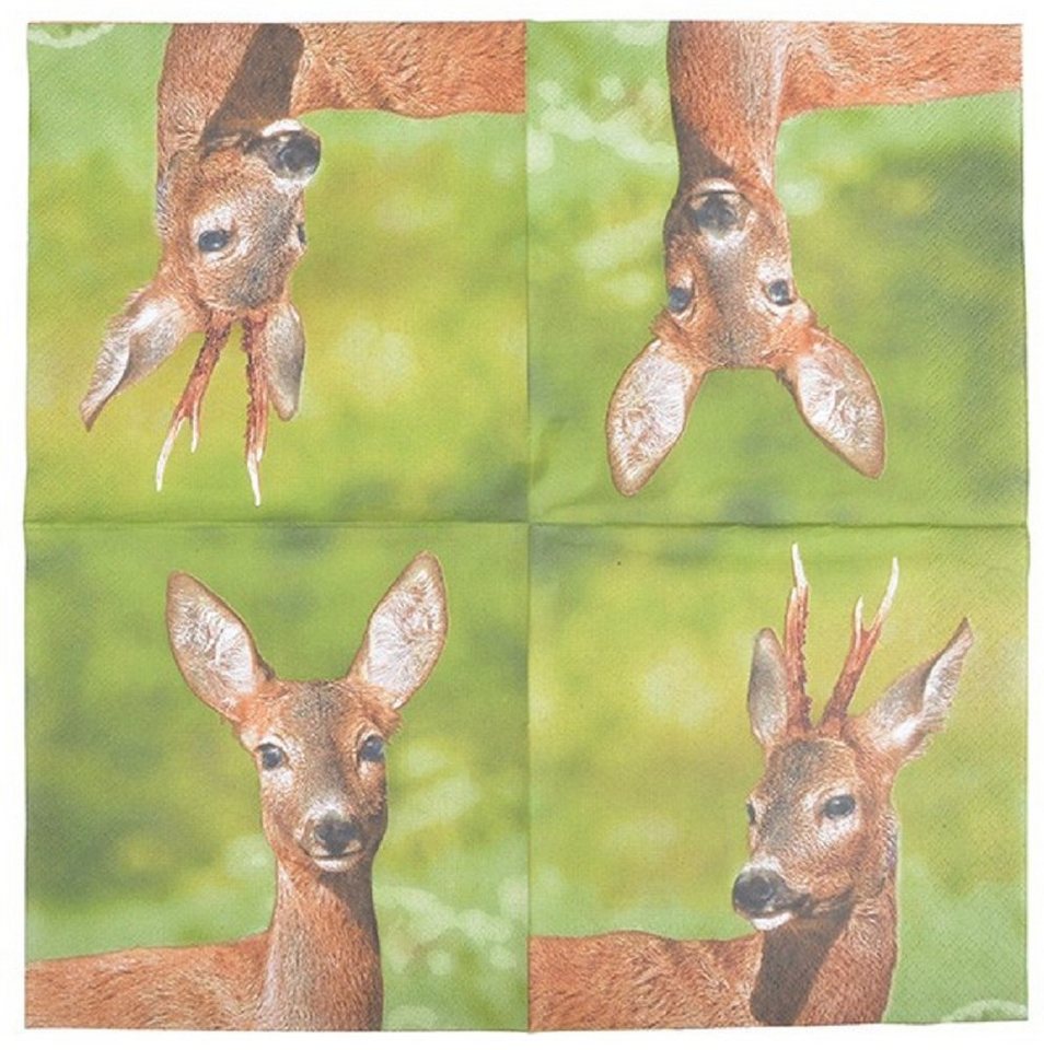 Linoows Papierserviette 20 Servietten Mit Rehwild Jagdmotiv Das Reh