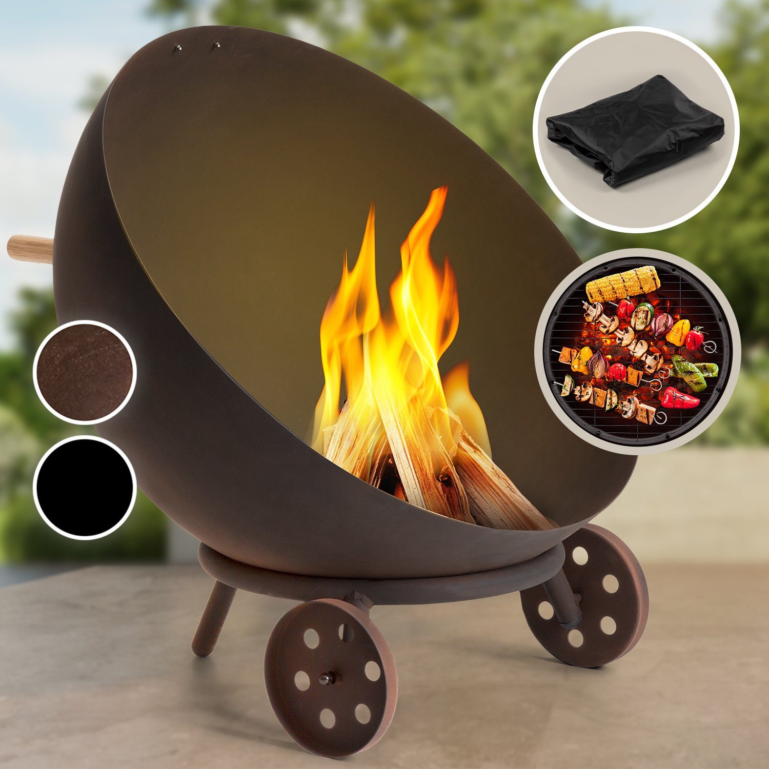 blumfeldt Feuerschale Fireball Egon, (Set), Feuerschale Garten mit ...