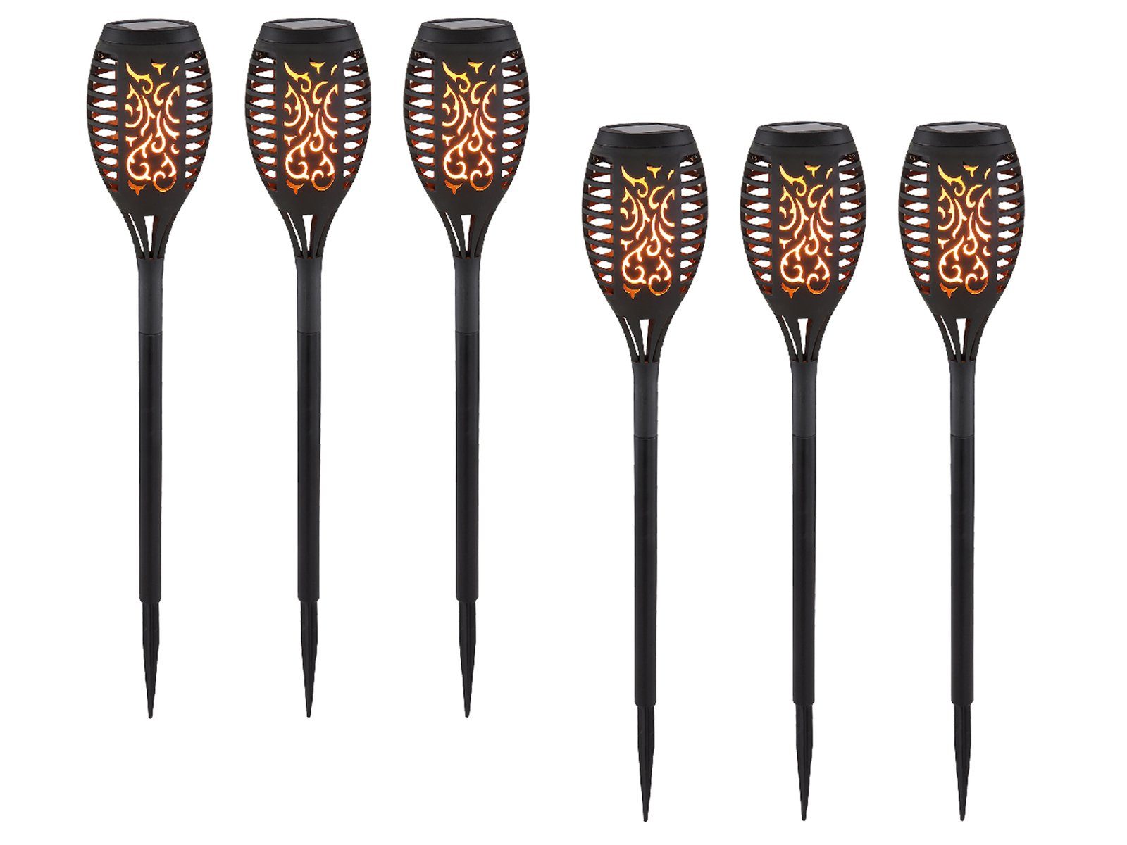 Ikonka LED Solarleuchte Solar Flammenlicht Gartenleuchte LED 4er Set ...