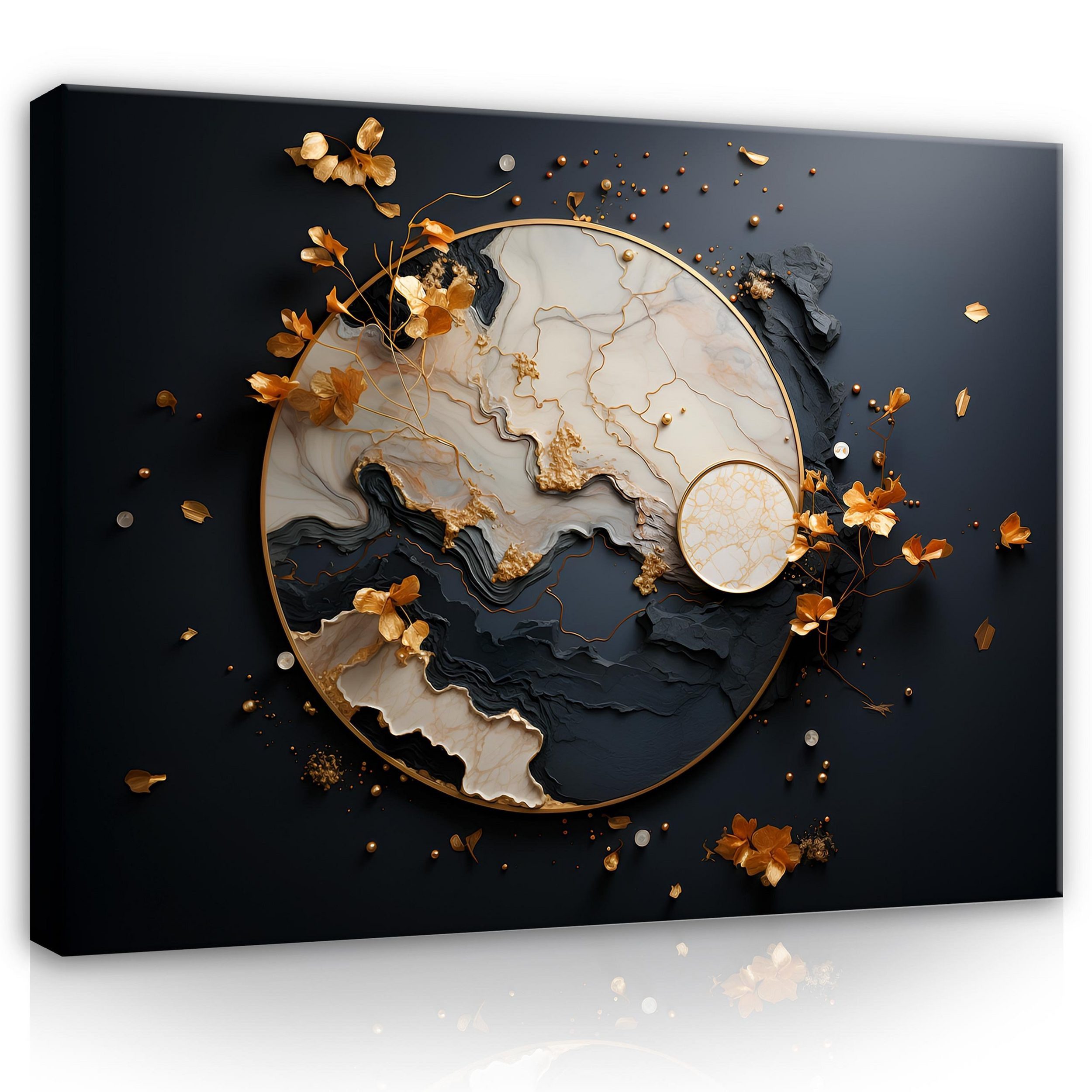 Wallarena Leinwandbild Abstrakt Gold Wandbild XXL Leinwandbilder Modern ...