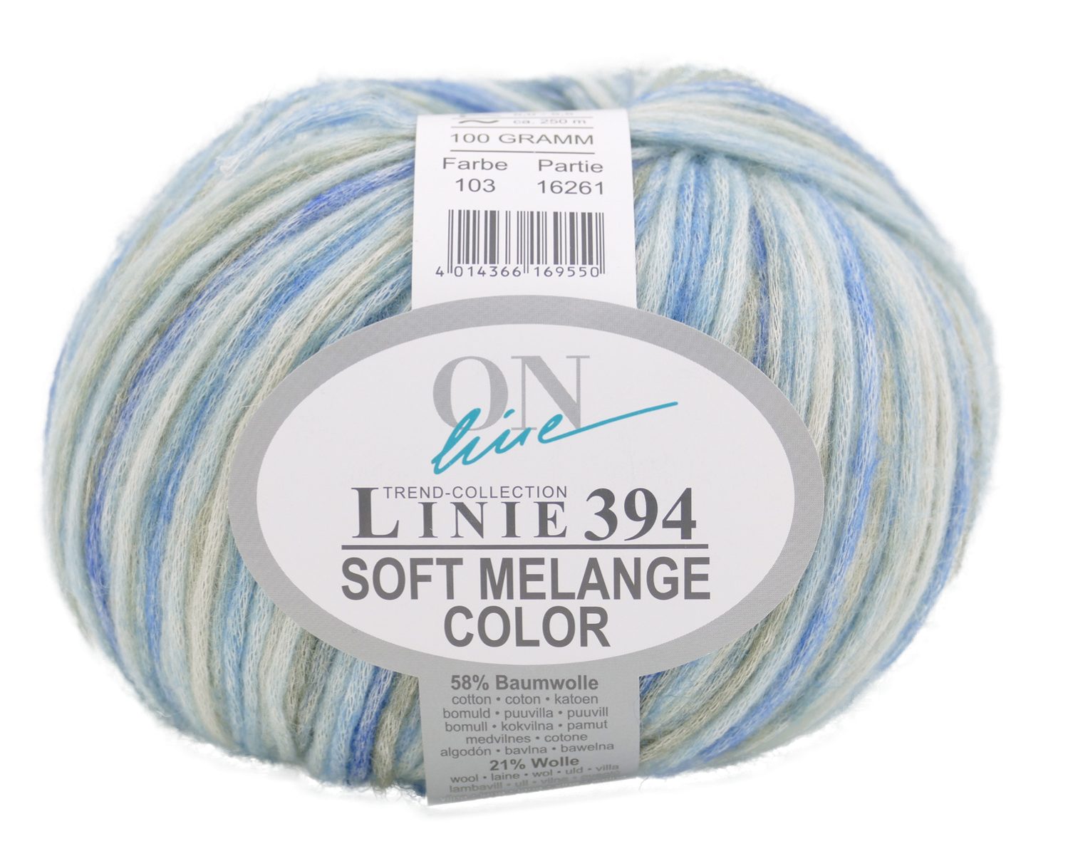 Online Garne Linie 394 Soft Melange Color, 100g bunte Wolle zum ...