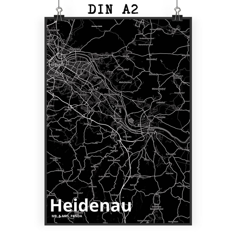 Mr And Mrs Panda Poster Heidenau Geschenk Städte Ort Dorf Poster