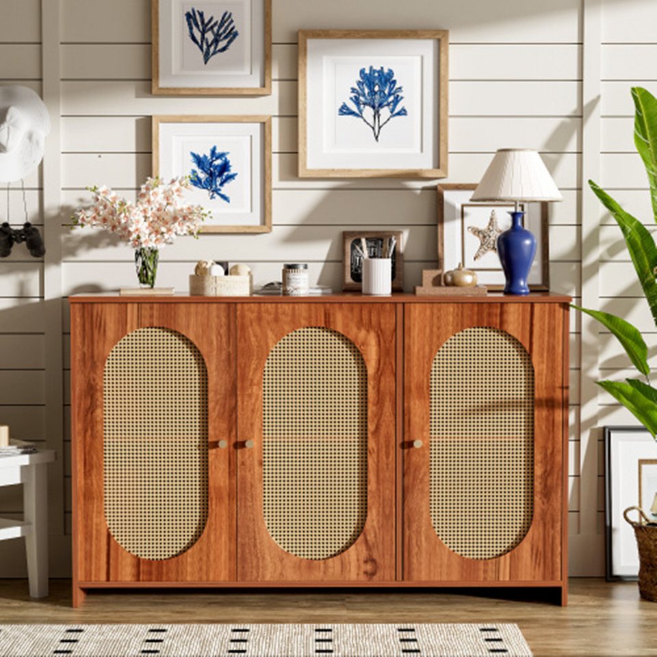 Xdeer Sideboard Sideboard Mit 3 Türen Großem Stauraum Künstlichen