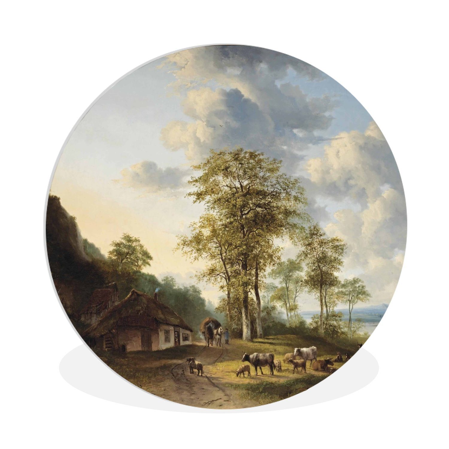 Muchowow Gemälde Flusslandschaft Mit Bauern Und Vieh Gemälde Von Gj