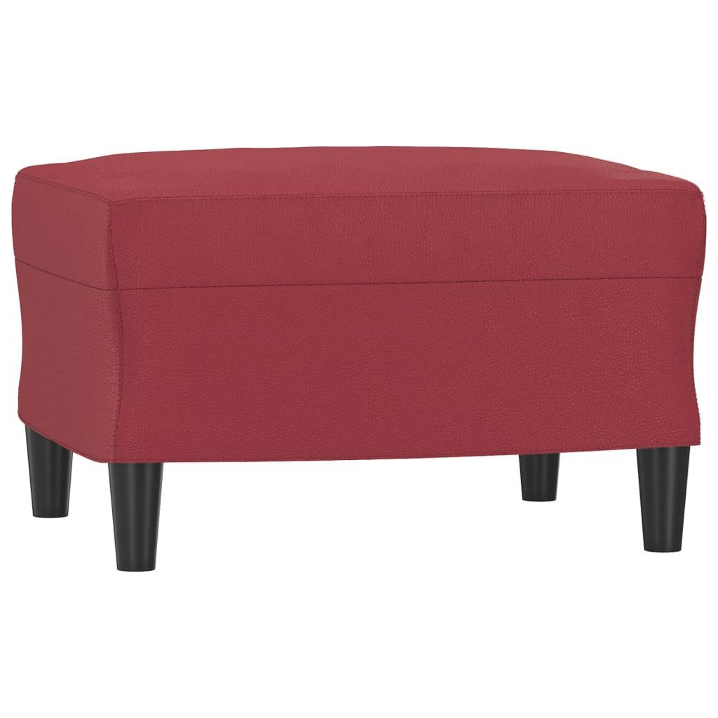 vidaXL Sofa, 3-Sitzer-Sofa mit Hocker Weinrot 180 cm Kunstleder, Couch