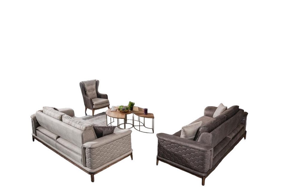 Jvmoebel Sofa Garnitur Sofagarnitur Luxus 331 Sitzer Sofa Stoff Sessel
