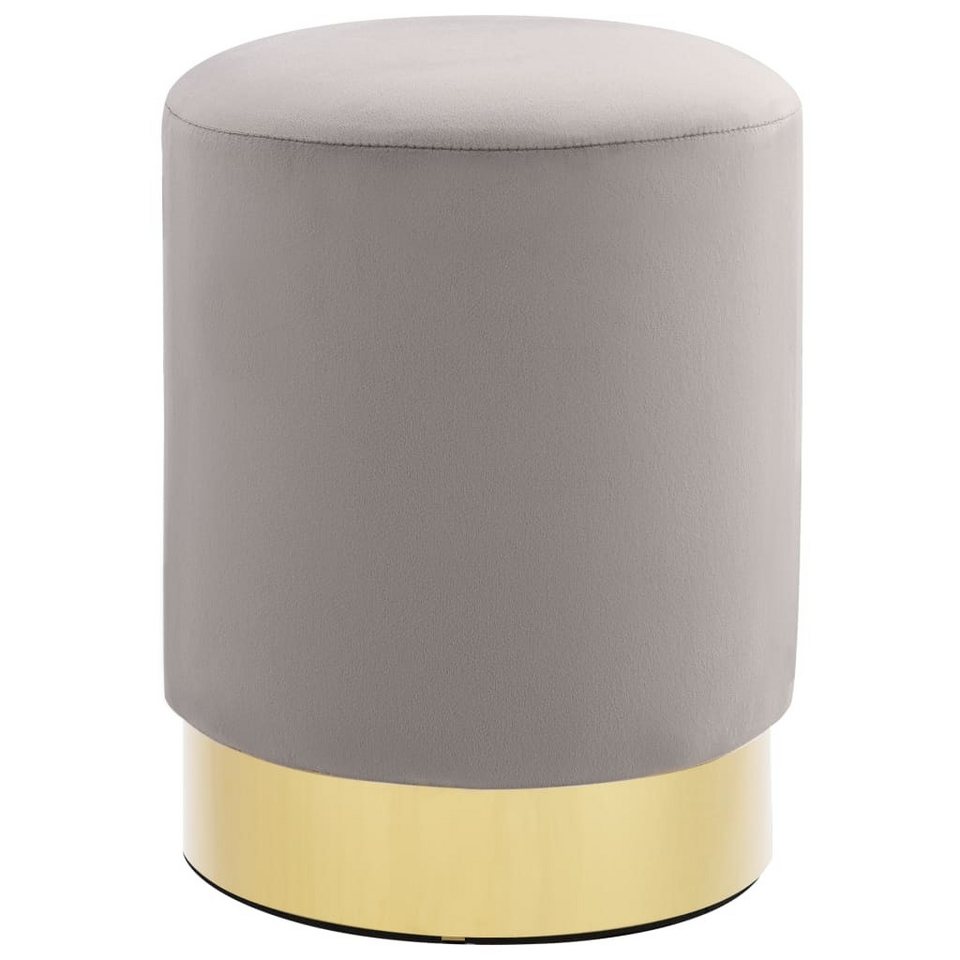 Vidaxl Polsterhocker Aus Stoff In Hellgrau Und Golden Bh 28x36 Cm
