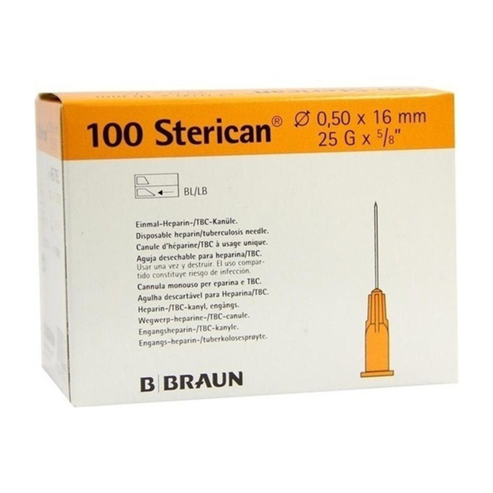 B. Braun Melsungen AG Lanzetten STERICAN Ins.Einm.Kan.0,5x16 mm, 100 Stück, 25,00G, 100 St.