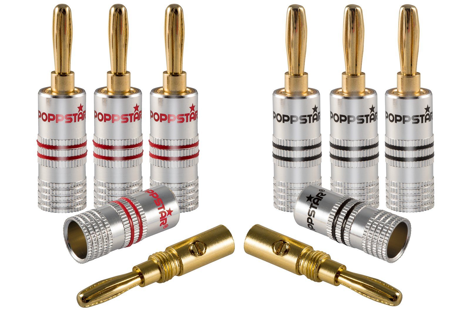 Poppstar Audio Adapter High End Bananenstecker Bananas Für