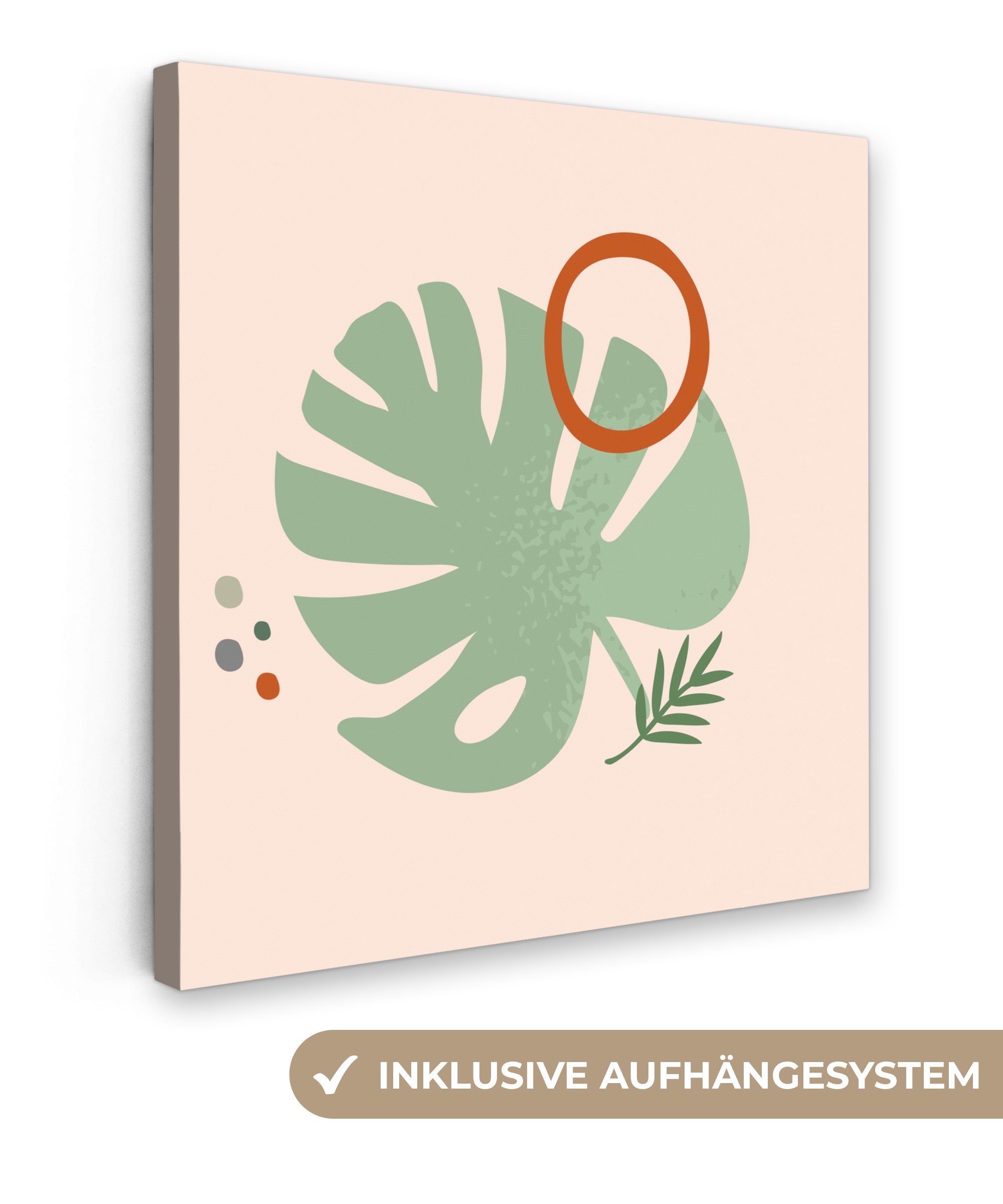 Onemillioncanvasses® Leinwandbild Blätter Sommer Minimalismus 1