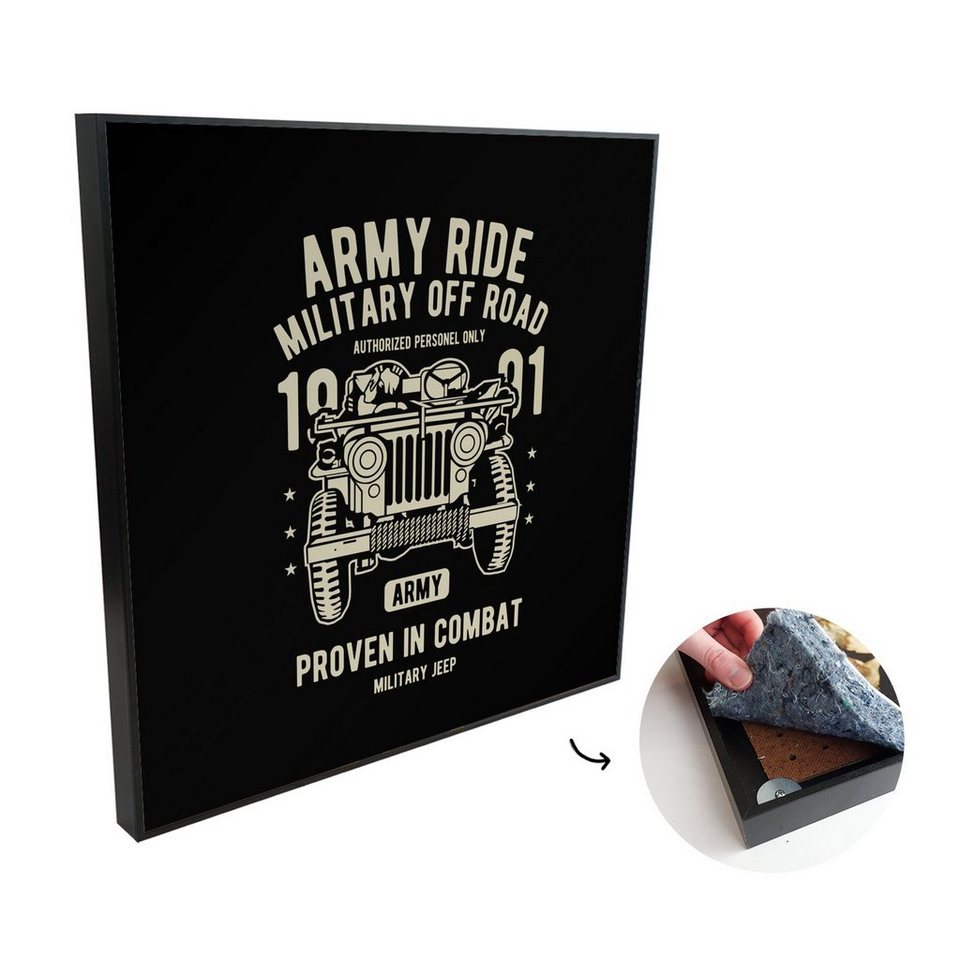 Muchowow Akustikplatte Mancave Armee Auto Retro 1 St Malerei