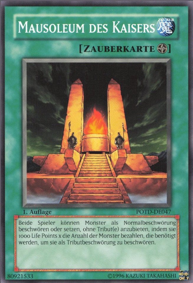 Recollectibles Sammelkarte Yugioh Karte Mausoleum Des Kaisers Deutsch
