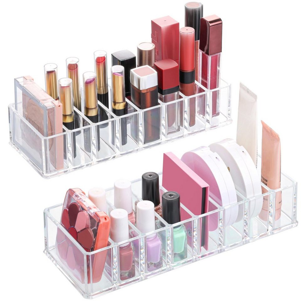 Kurtzy Organizer Acryl Kosmetik Organizer Mit 8 Fächern 2er Pack