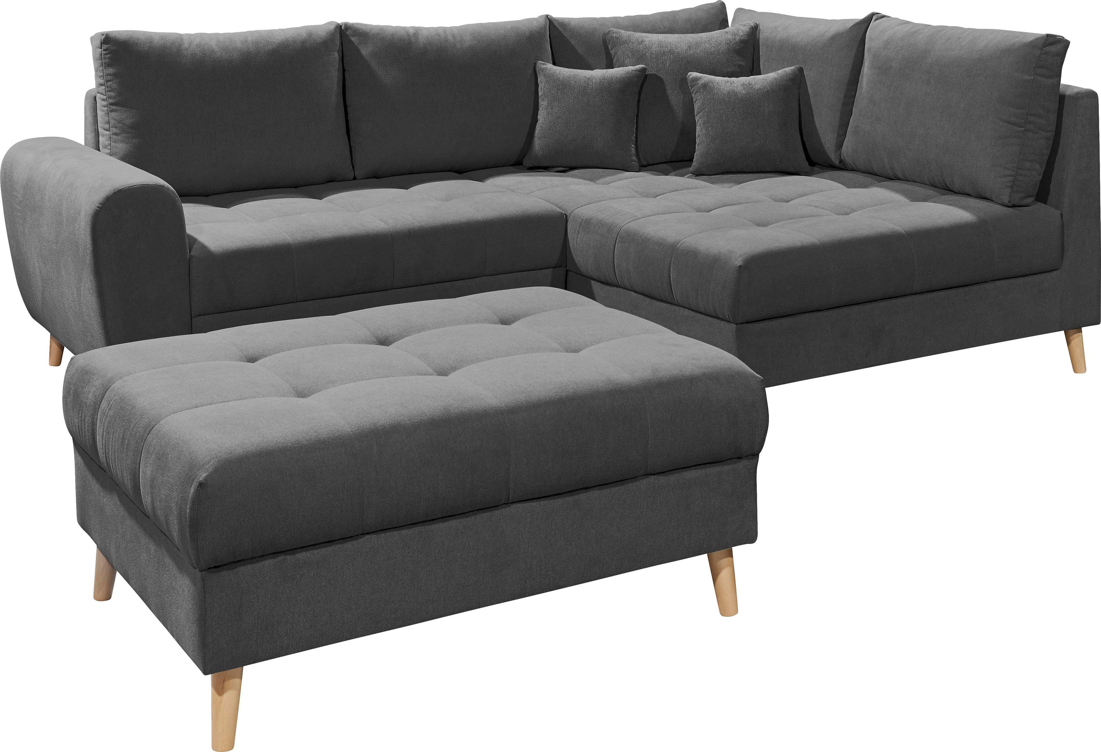 Ed Exciting Design Ecksofa Alice L Form Set Mit Hocker Rückenkissen