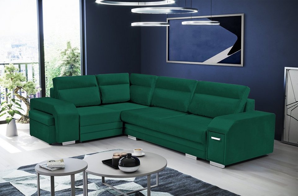 Db Möbel Ecksofa Aretas Monolit Mit Hocker Und Minibar Mit