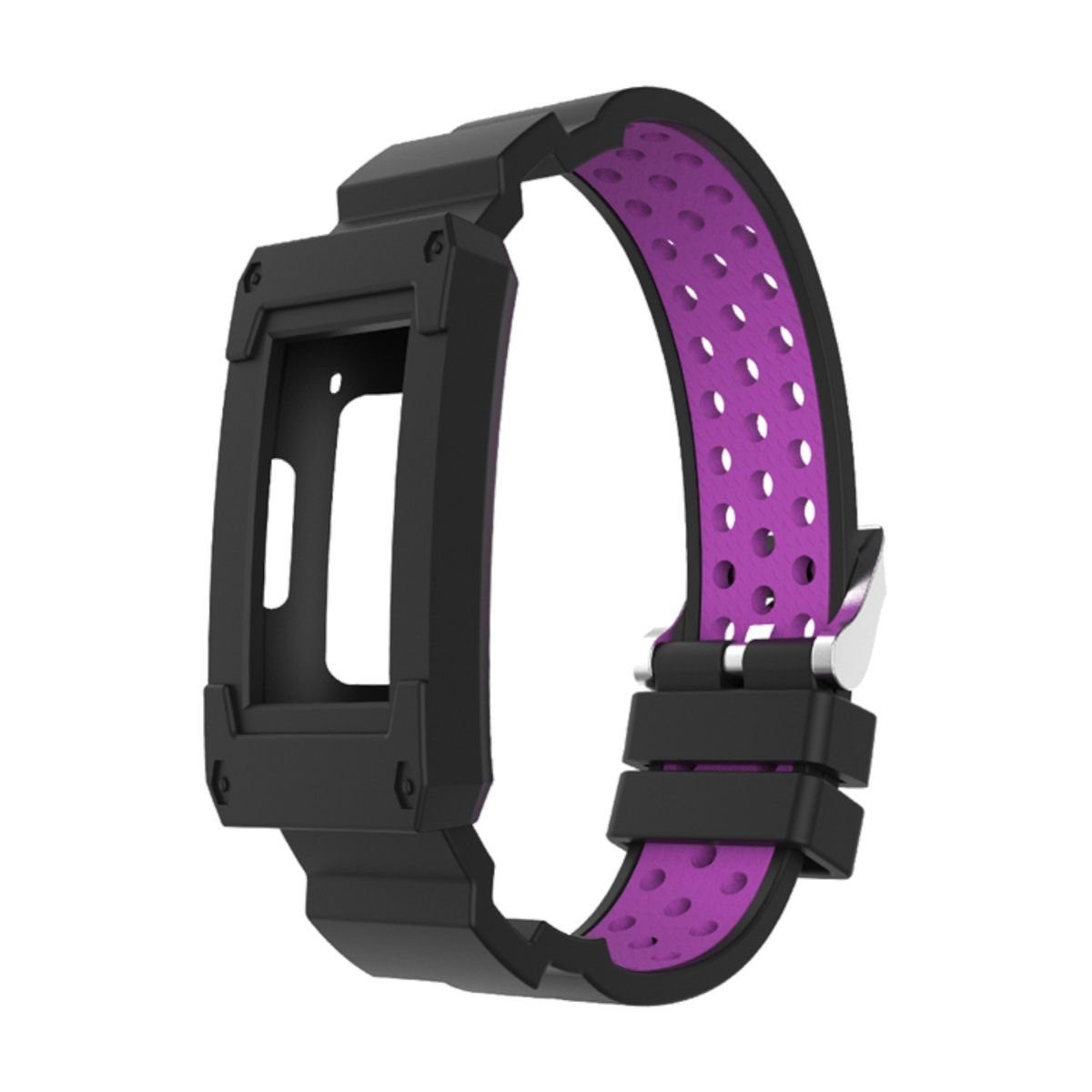 Wigento Für Fitbit Charge 3 4 5 Kunststoff Silikon Armband Mit