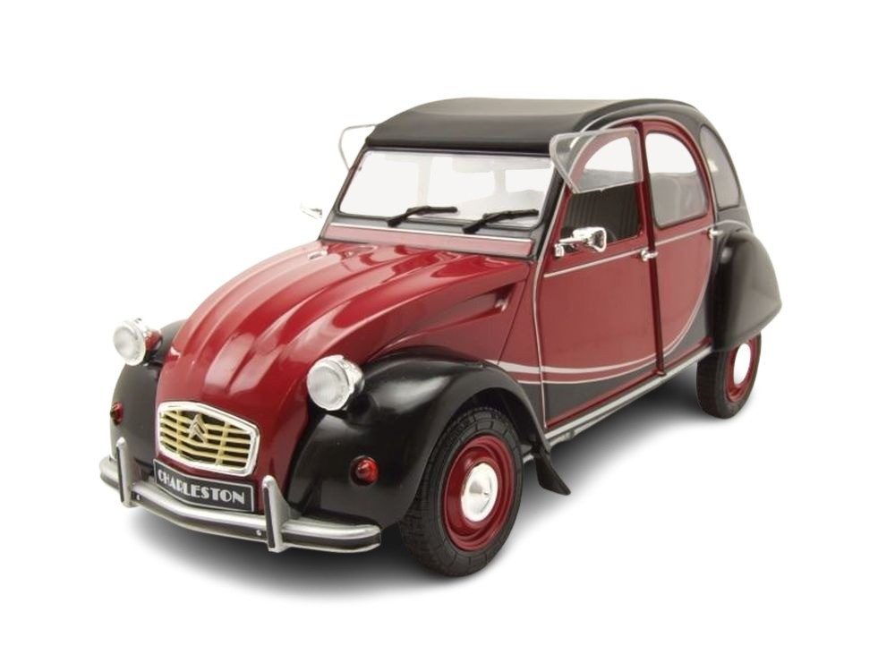 Solido Modellauto Citroen 2CV 6 Charleston Ente 1982 rot schwarz, Maßstab 1:18