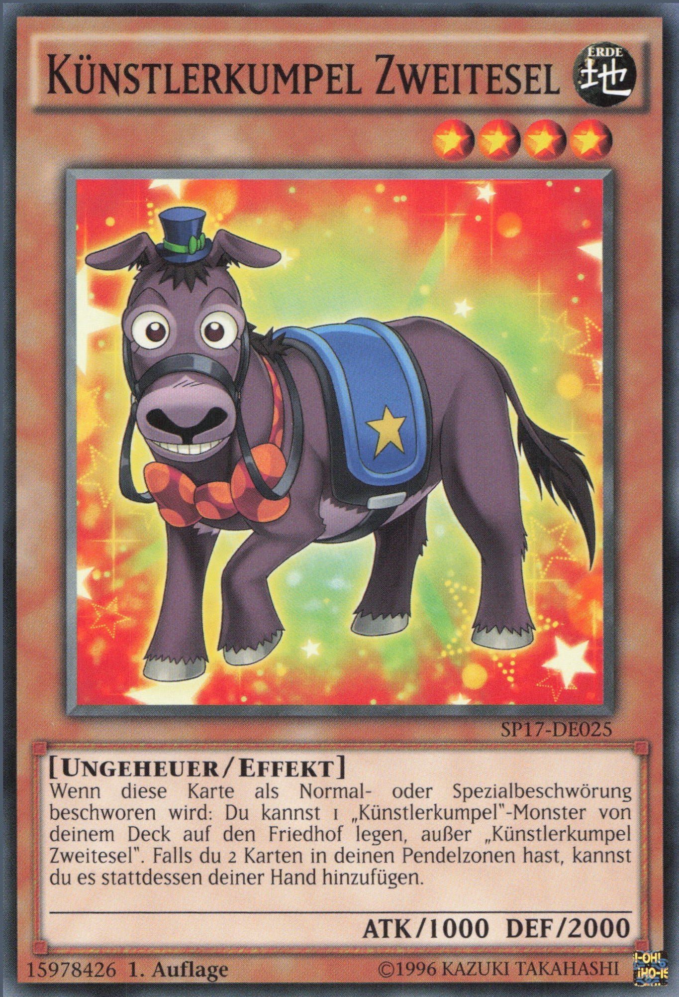 Recollectibles Sammelkarte Yugioh Karte Künstlerkumpel Zweitesel V 1