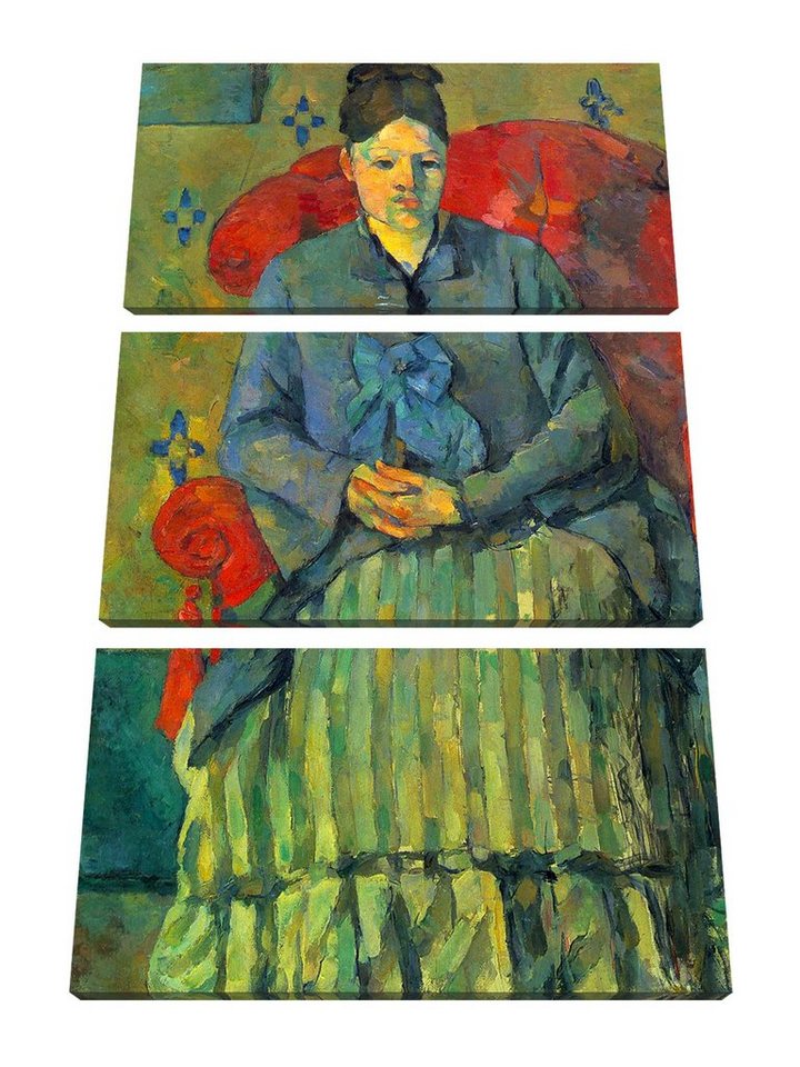 Pixxprint Leinwandbild Paul Cézanne Porträt Der Mme Cézanne In Rotem