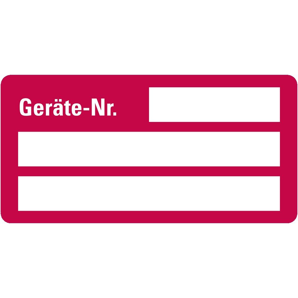 König Werbeanlagen Hinweisschild Inventaretikett Geräte-Nr., rot, Folie, selbstklebend, 50x25mm ...