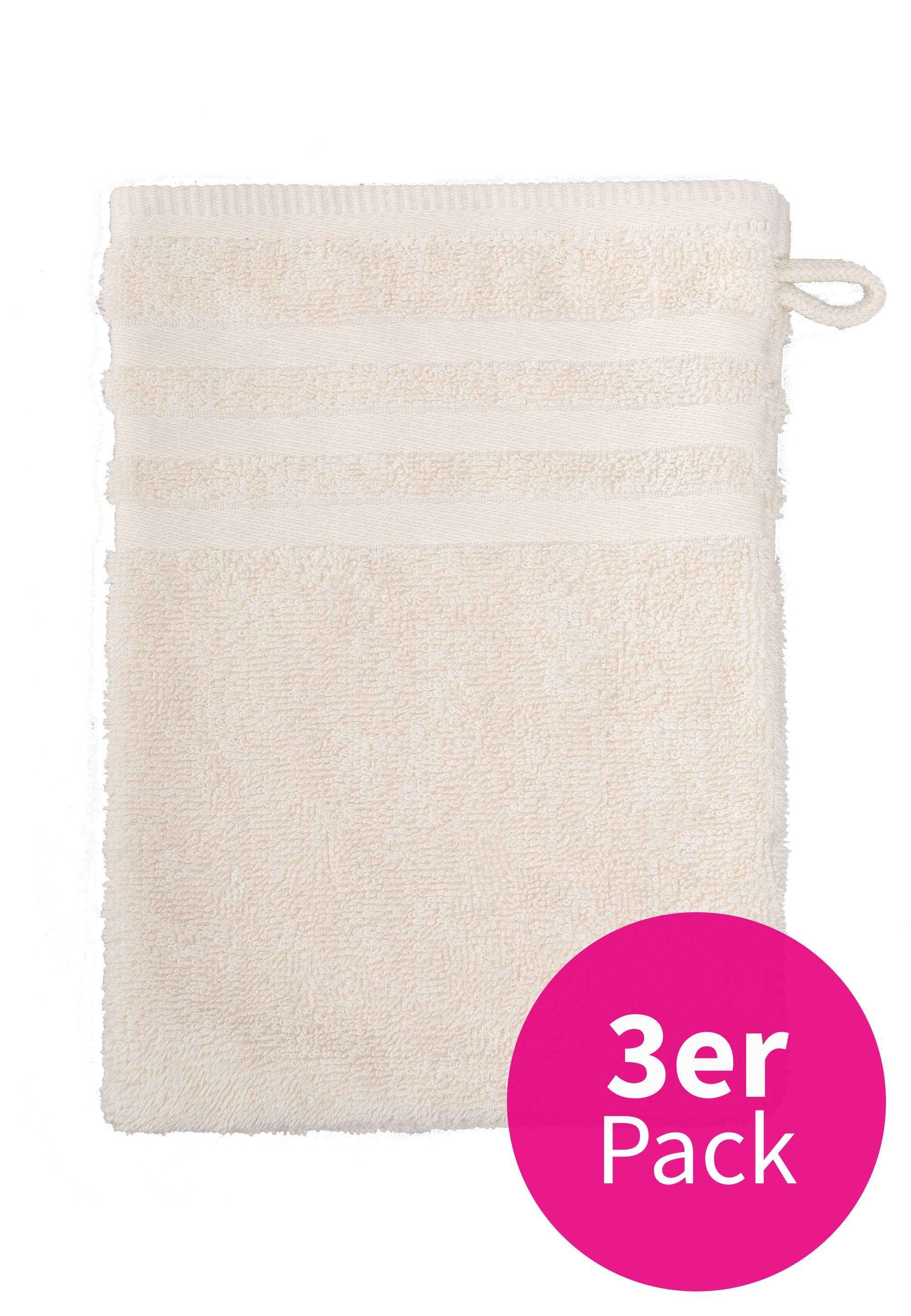 grace grand spa Waschlappen (3-tlg), im 3er-Pack mit Streifen-Bordüre ...