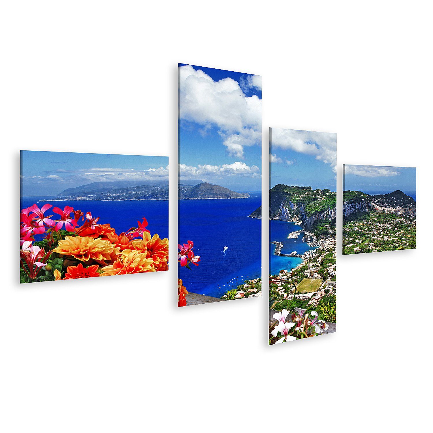 islandburner Leinwandbild Bild auf Leinwand Malerische Capri Insel Italien Wandbild Poster Kunst