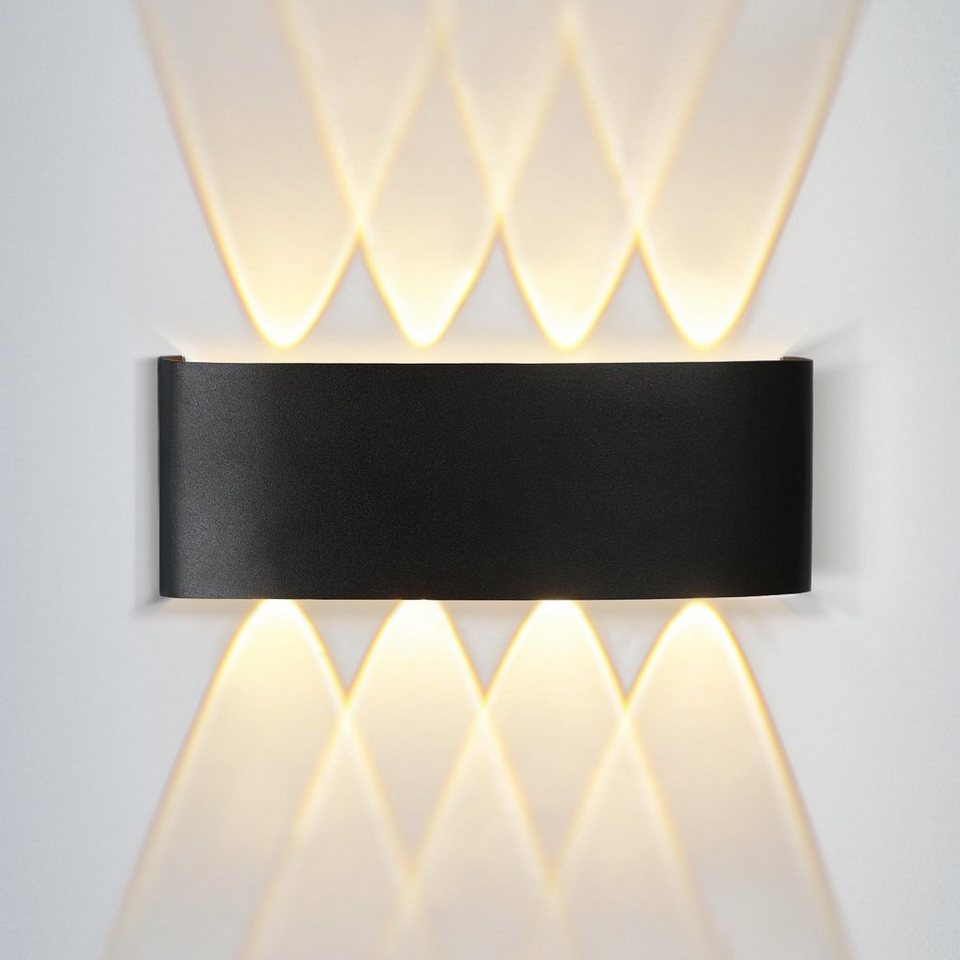 Nettlife Wandleuchte Led Schwarz Wandlampe Up Down Strahl Ip65