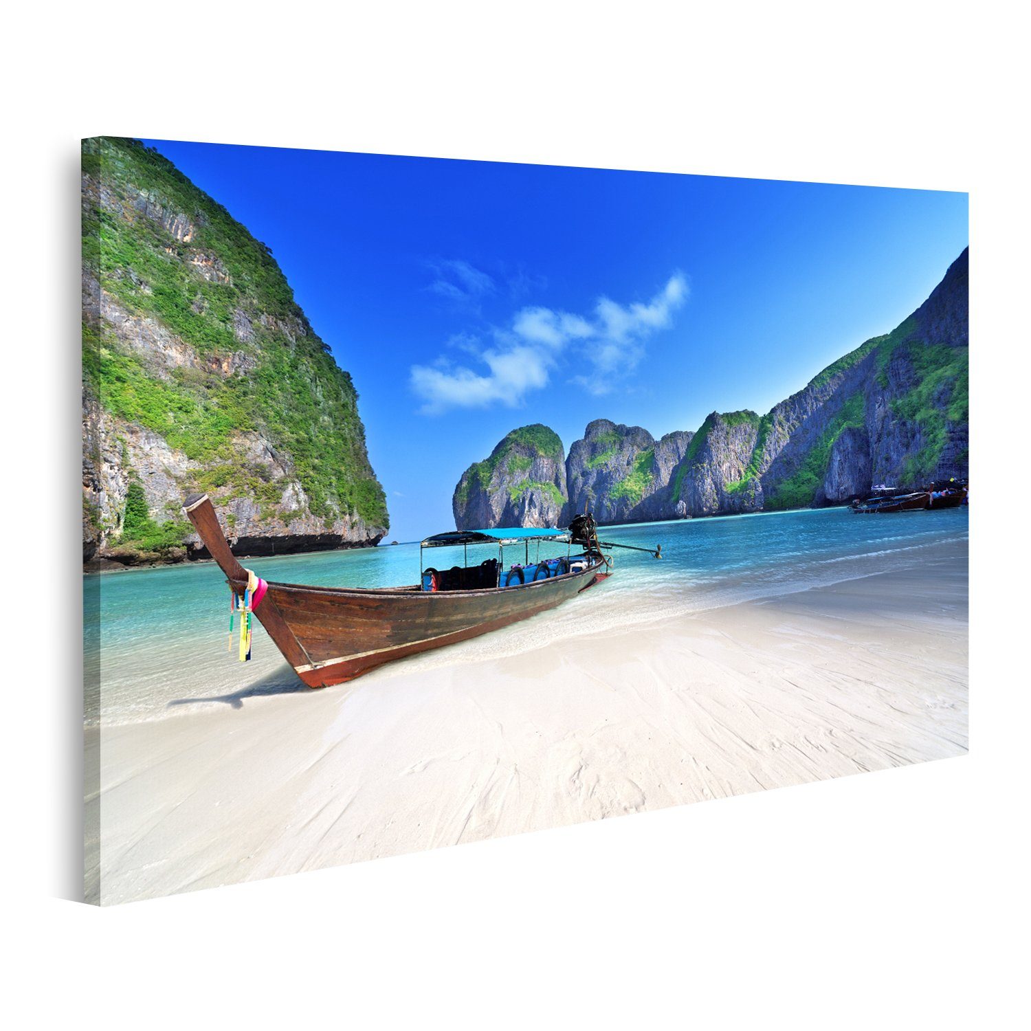 islandburner Leinwandbild Bild auf Leinwand Maya Bay Phi Phi Leh Insel Thailand Wandbild Leinwa