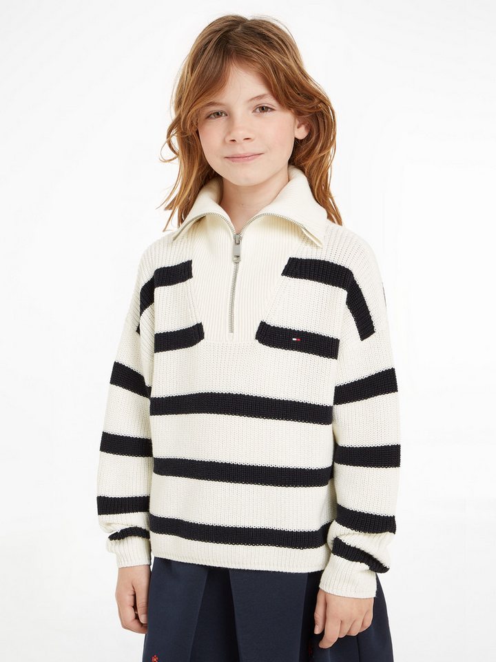 Tommy Hilfiger Troyer Stripe Half Zip Sweater Kinder Bis 16 Jahre Mit
