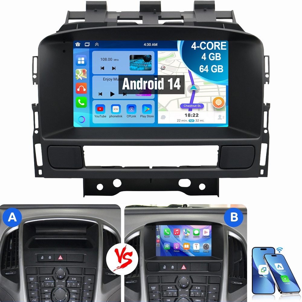 ESSGOO Für Buick Excelle/Opel Astra J 2010-2014 Android 14 4+64G GPS Autoradio (Digitalradio ...