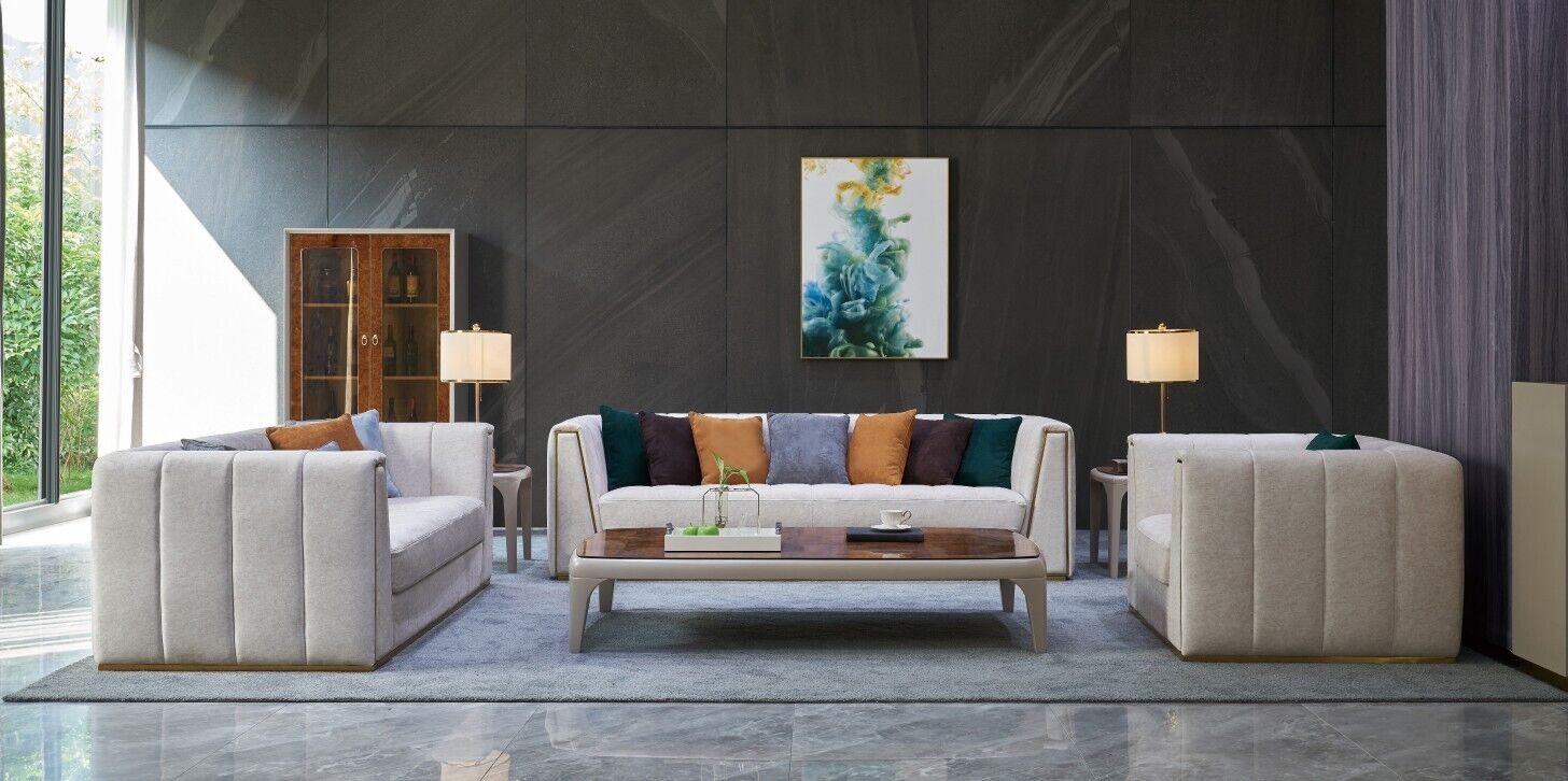 Jvmoebel Sofa Weiße Sofagarnitur 321 Sitzer Klassischer