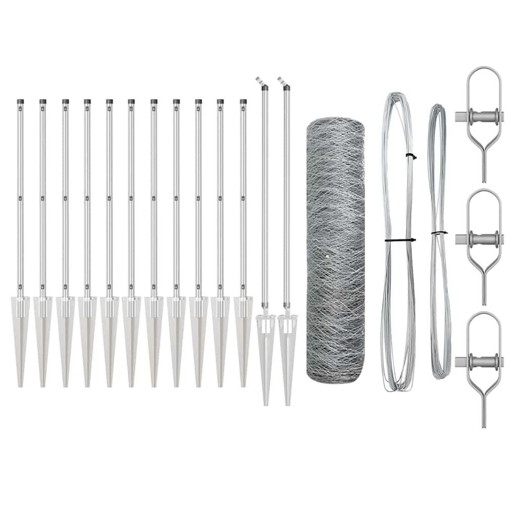 vidaXL Gartenzaun Schweißdrahtzaun mit Spikes 10 x 0,4 m (B x H), (1-St ...