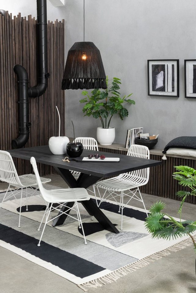 Gilde Dekoobjekt 2er Set Rattan Stühle Rachel In Weiß Elegante