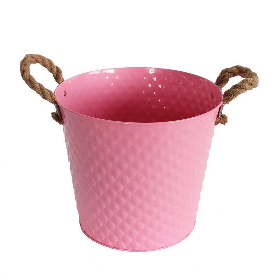 Colourliving Blumentopf Pflanztopf Diamond Zinktopf Ø 22 Cm Pink