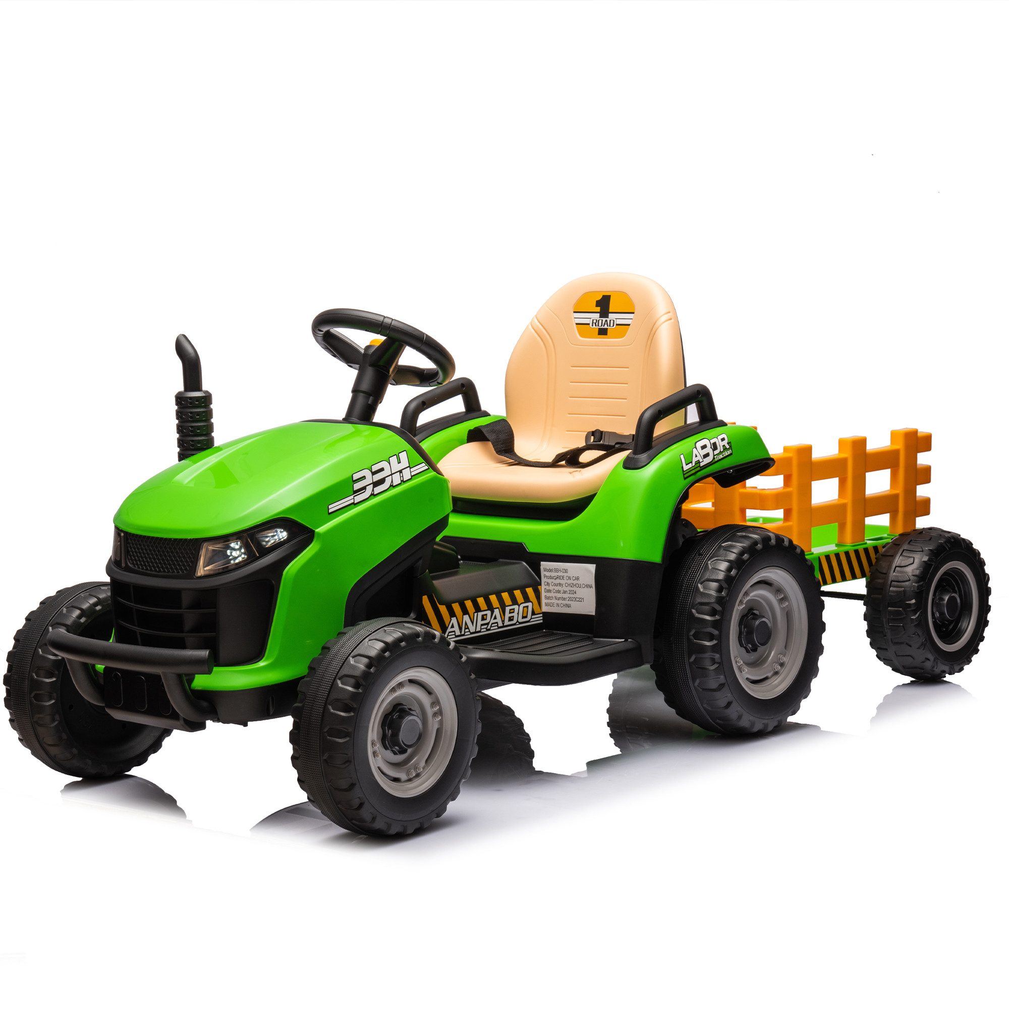 REDOM Elektro-Kindertraktor 12V-Elektrotraktor, Entladeanhänger mit ...