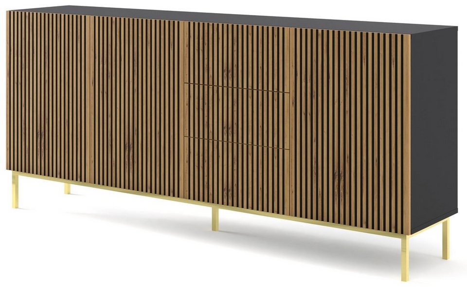 Domando Sideboard Sideboard Montegrotto In Schwarz Matt Artisan Eiche