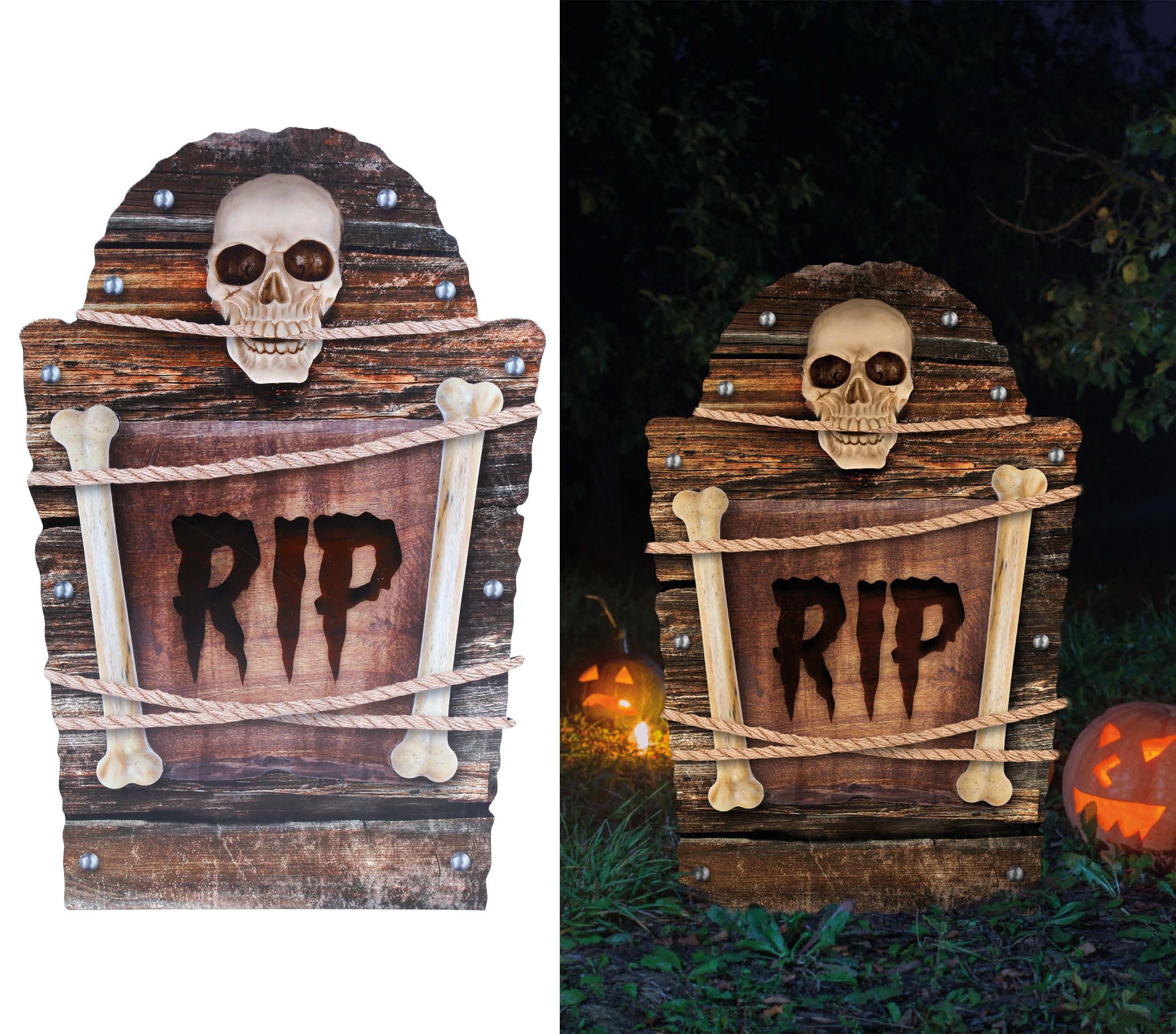 Fiestas Guirca Kostüm, Halloween Grabstein Deko Skelett Grusel Friedhof ...